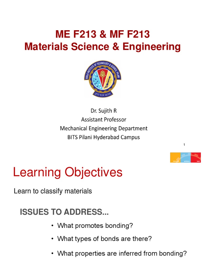 ME F213 & MF F213 Materials Science & Engineering | PDF | Electron ...