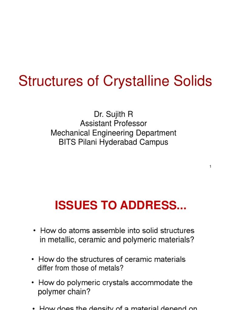 Structures of Crystalline Solids | PDF | Crystal Structure | Crystal