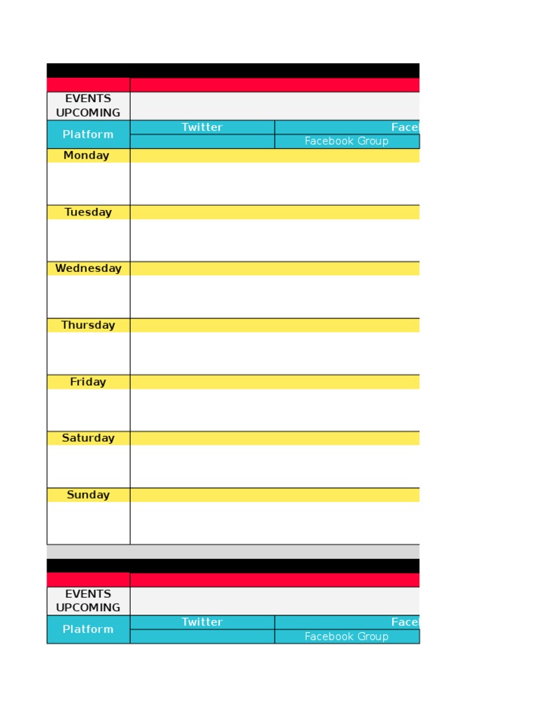 Content Calendar Template | PDF
