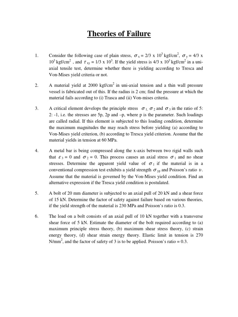 Tresca Failure Theory Applications | PDF