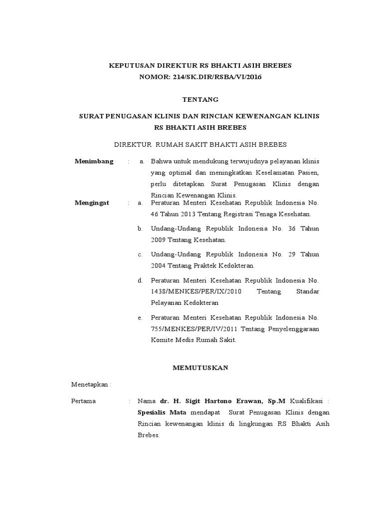 SPK Dan RKK Spesialis Mata DR Sigit | PDF