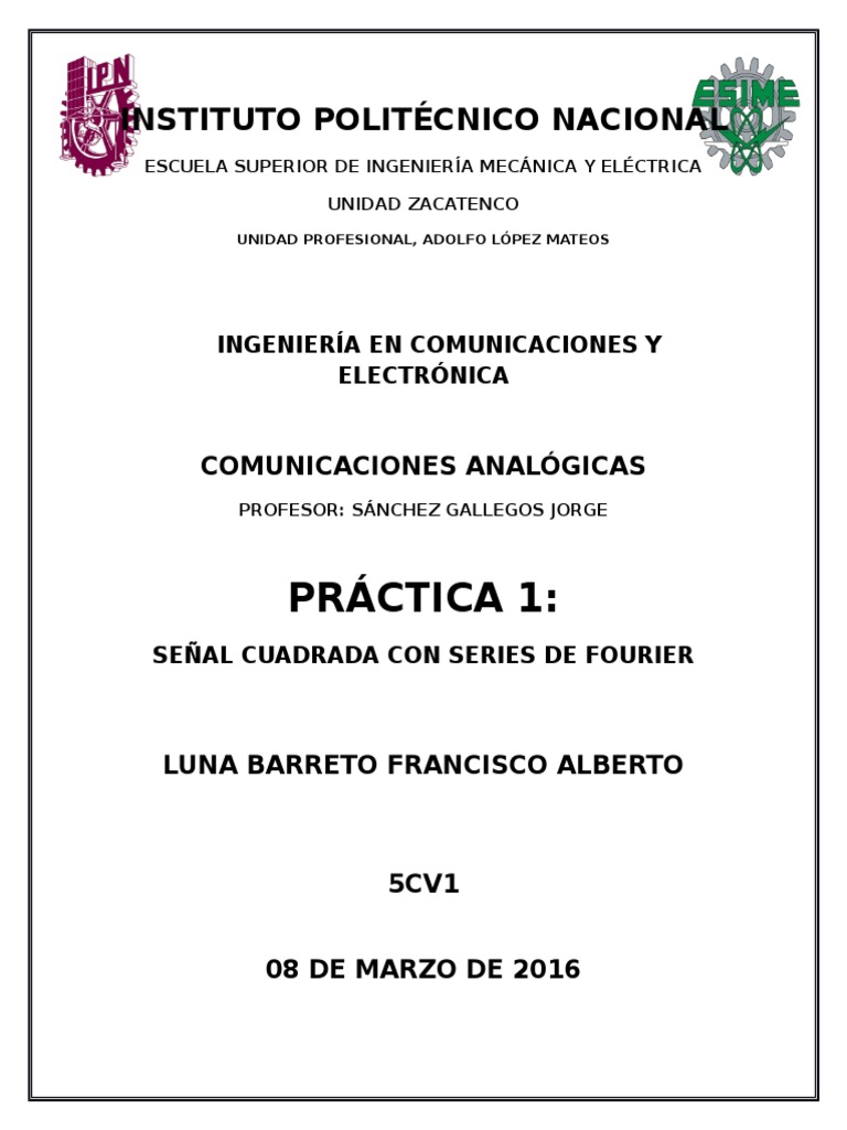 Prac1 Comunicaciones Analogicas | PDF | Métodos y materiales de enseñanza