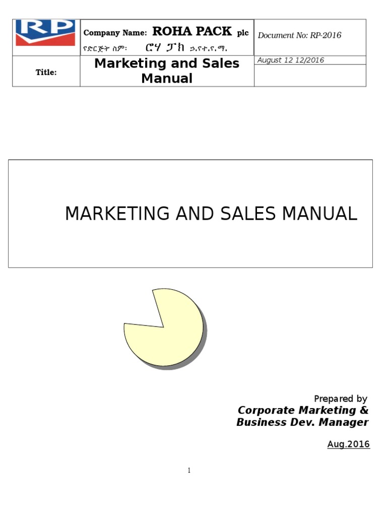 Marketing and Sales Manual | PDF | Sales | Marketing