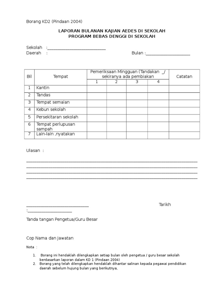 2015-01-12 - Borang KD2 Dan KD1 Denggi | PDF