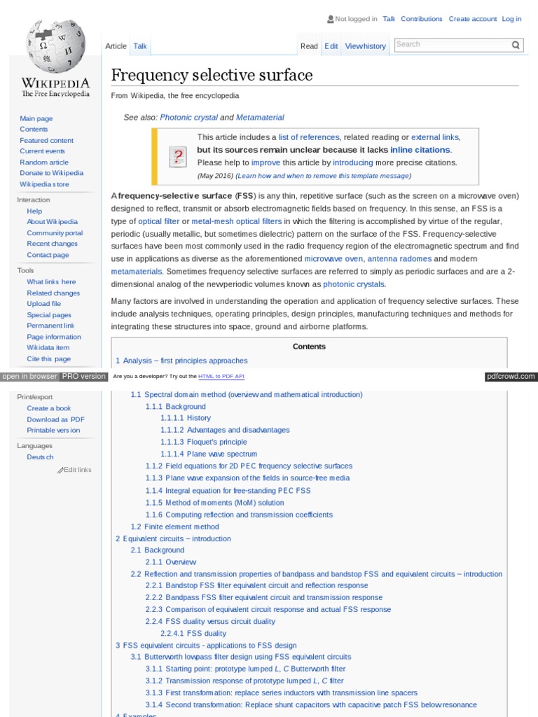 Basics of Frequency Selective Surface | PDF | Electronic Filter | Low ...