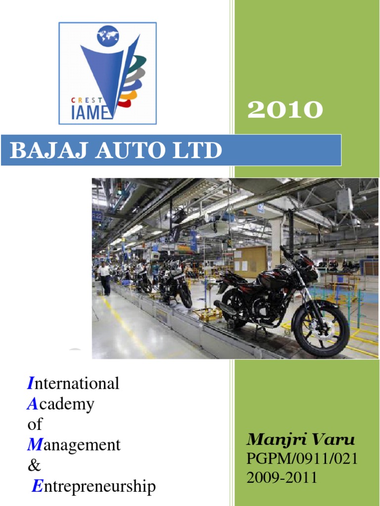 COMPANY PROFILE 2010@ Bajaj Auto Limited Report | PDF | Economies ...