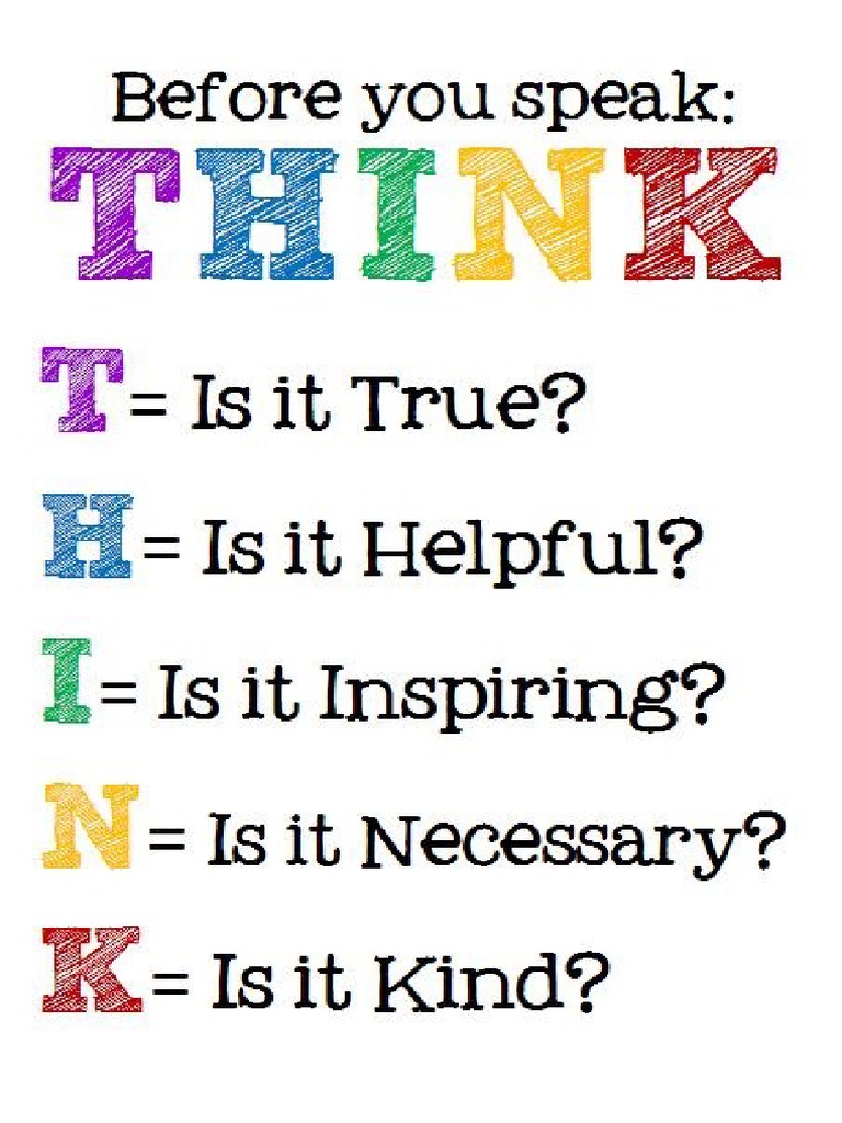 Think Before You Speak | PDF