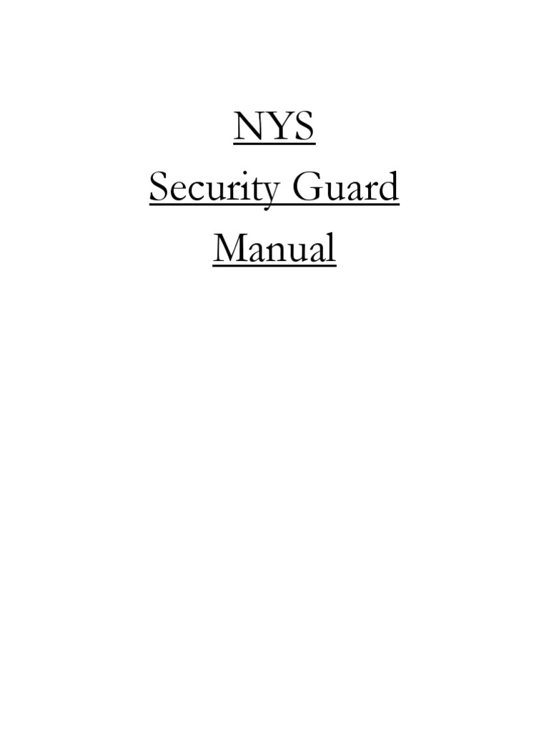 NYS Security Guard Manual | PDF | Security Guard | Felony