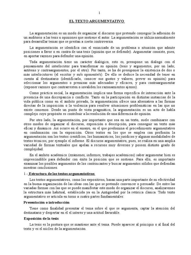 Como Hacer Un Texto Argumentativo | Descargar gratis PDF | Teoría de la ...