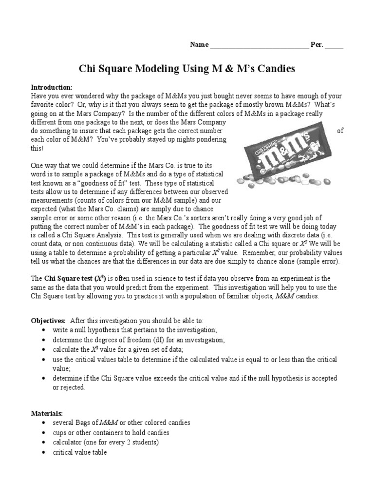 Chi Square Using NIPS Candy | PDF | Statistical Hypothesis Testing ...