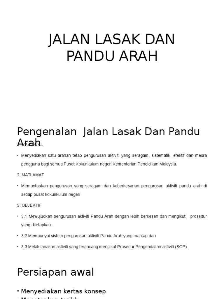 Jalan Lasak Dan Pandu Arah (KRS) | PDF