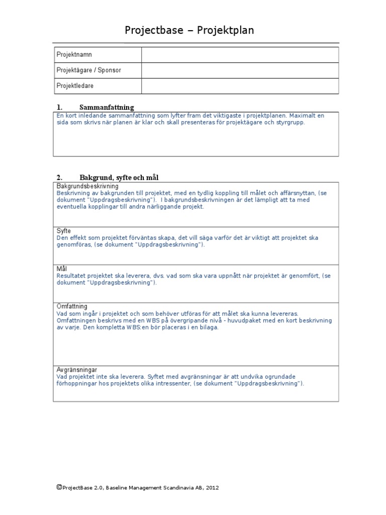 Projectbase 2.0 - Projektplan | PDF