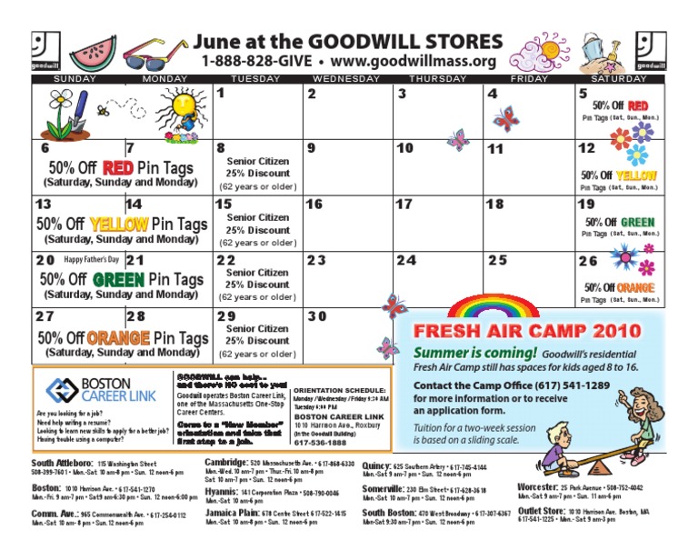 Goodwill Stores June Discounts & Events | PDF