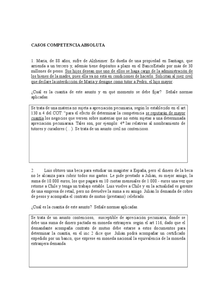 Casos Competencia Absoluta | PDF | Propiedad | Demanda judicial
