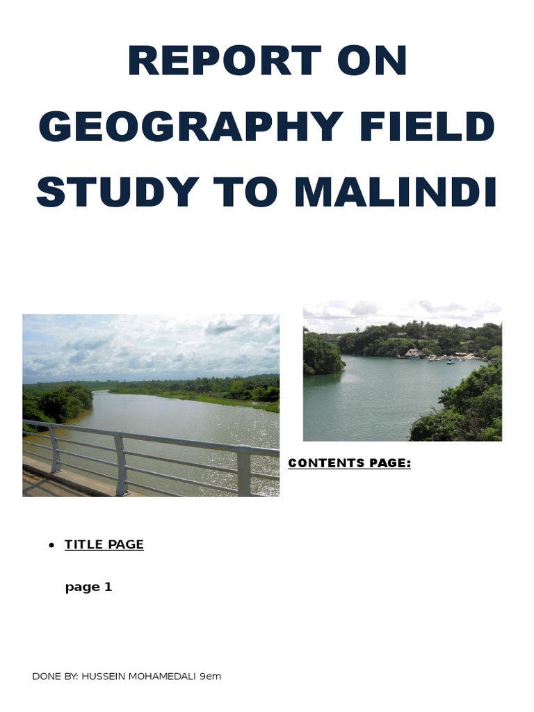 Report On Geography Field Study To Malindi | PDF | Mangrove | Agriculture