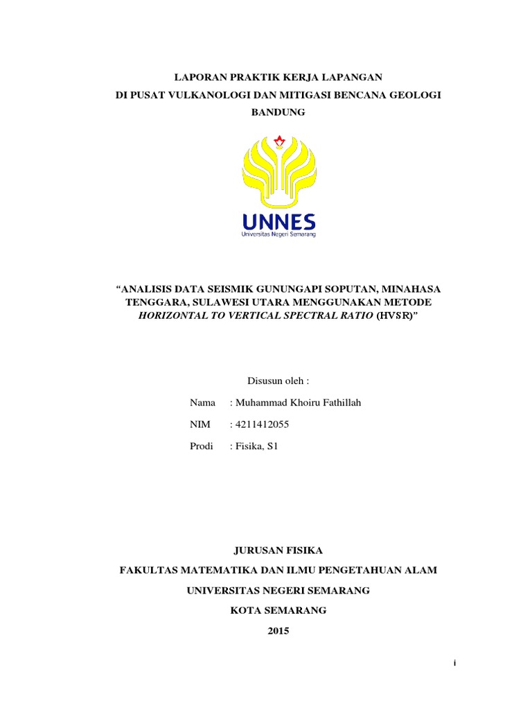 Analisis Data Seismik Gunung Api Soputan Menggunakan Metode HVSR | PDF ...