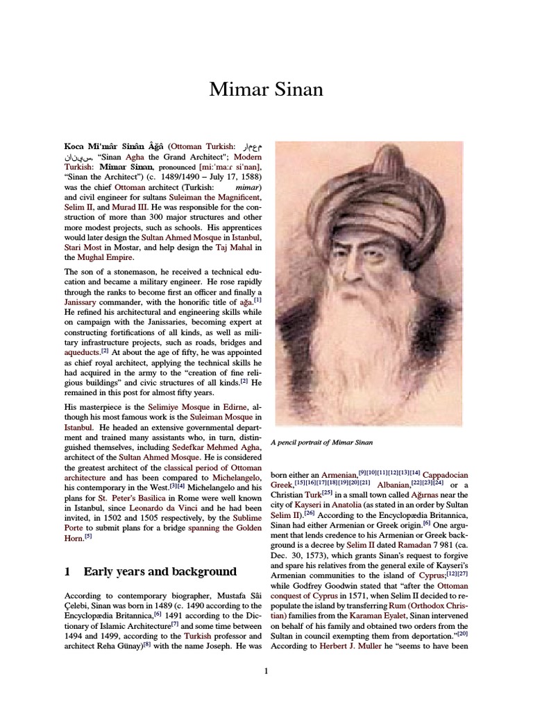 Mimar Sinan | PDF | Ottoman Empire