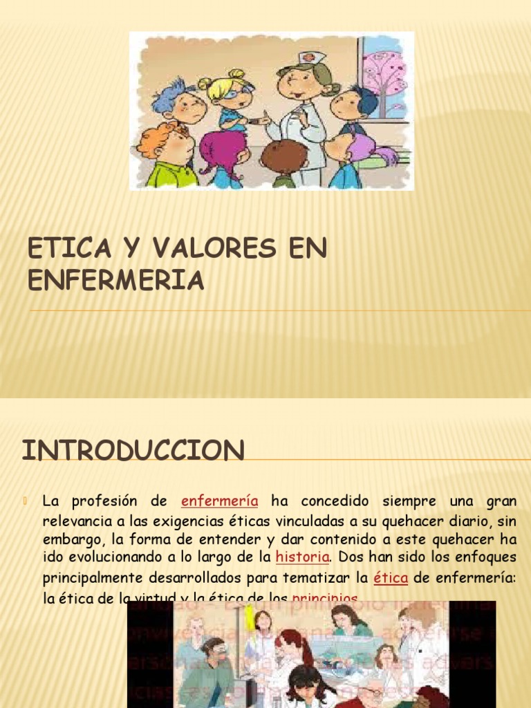 Diapositivas Etica y Valores en Enfermeria | Enfermería | Moralidad