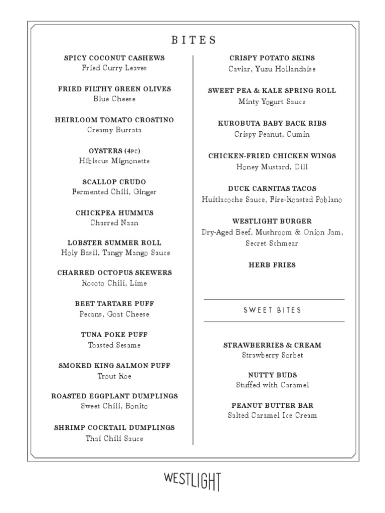 Food Menu Westlight | Download Free PDF | Dumpling | Asian Cuisine