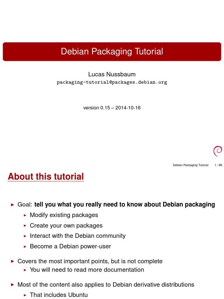 Packaging Tutorial | PDF | Advanced Packaging Tool | Operating System ...
