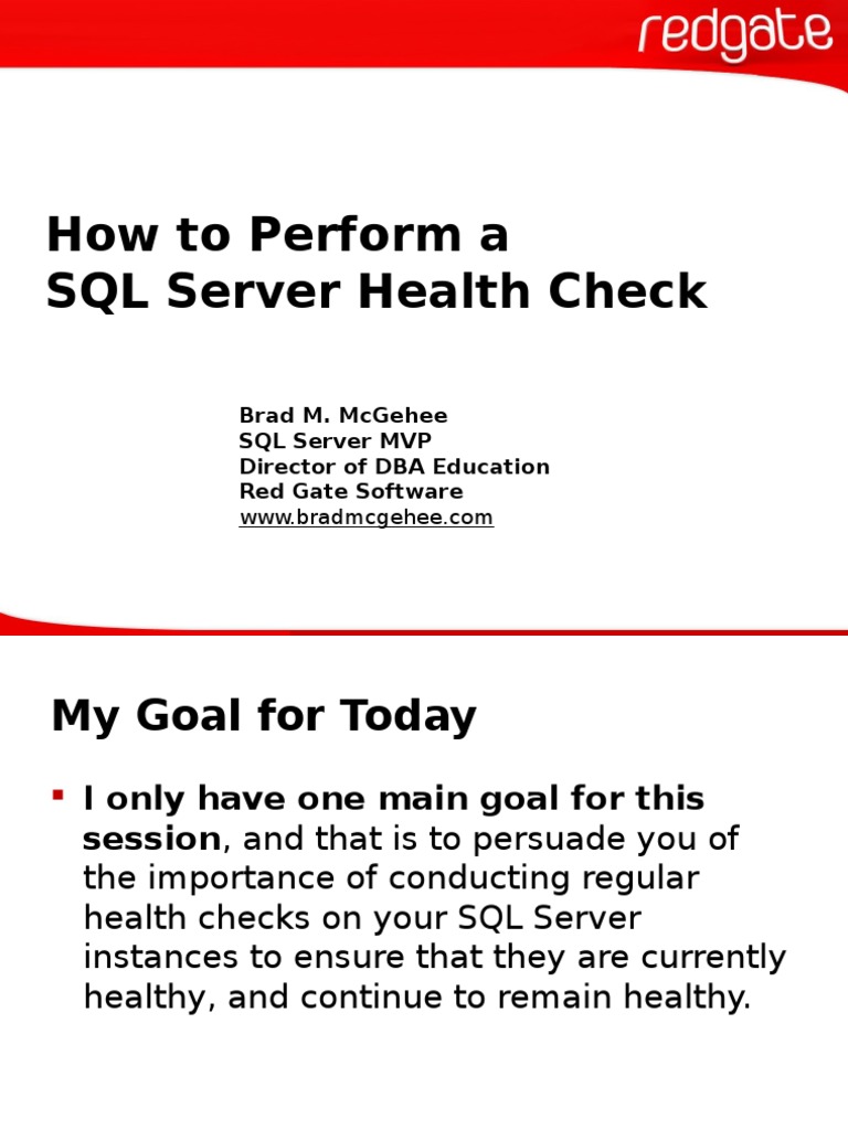 SQL Server Health Check Essentials | PDF | Microsoft Sql Server | Sql