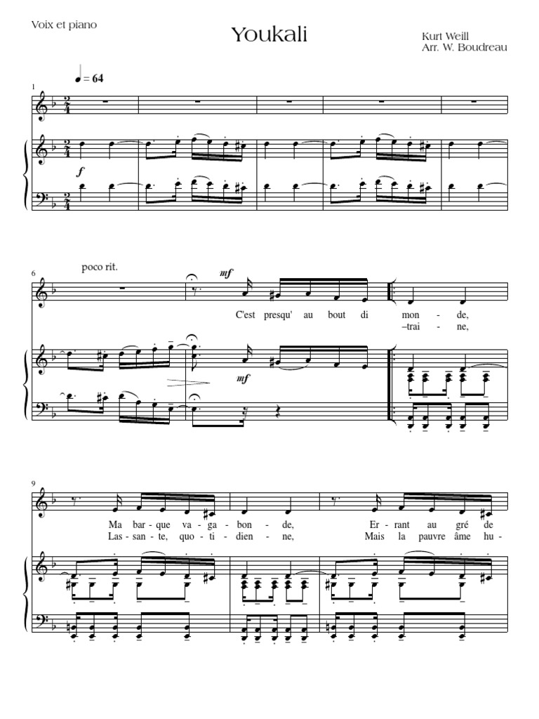 Youkali Voix Et Piano | PDF | Maison et jardin