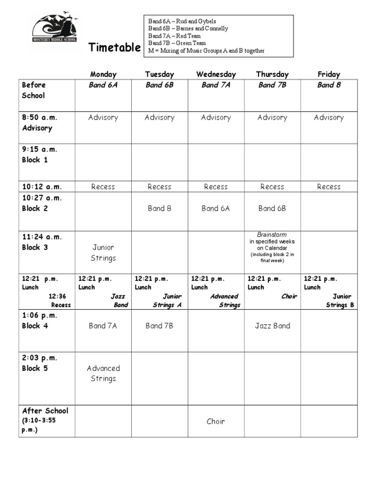 School Music Schedule 2016-17 | PDF