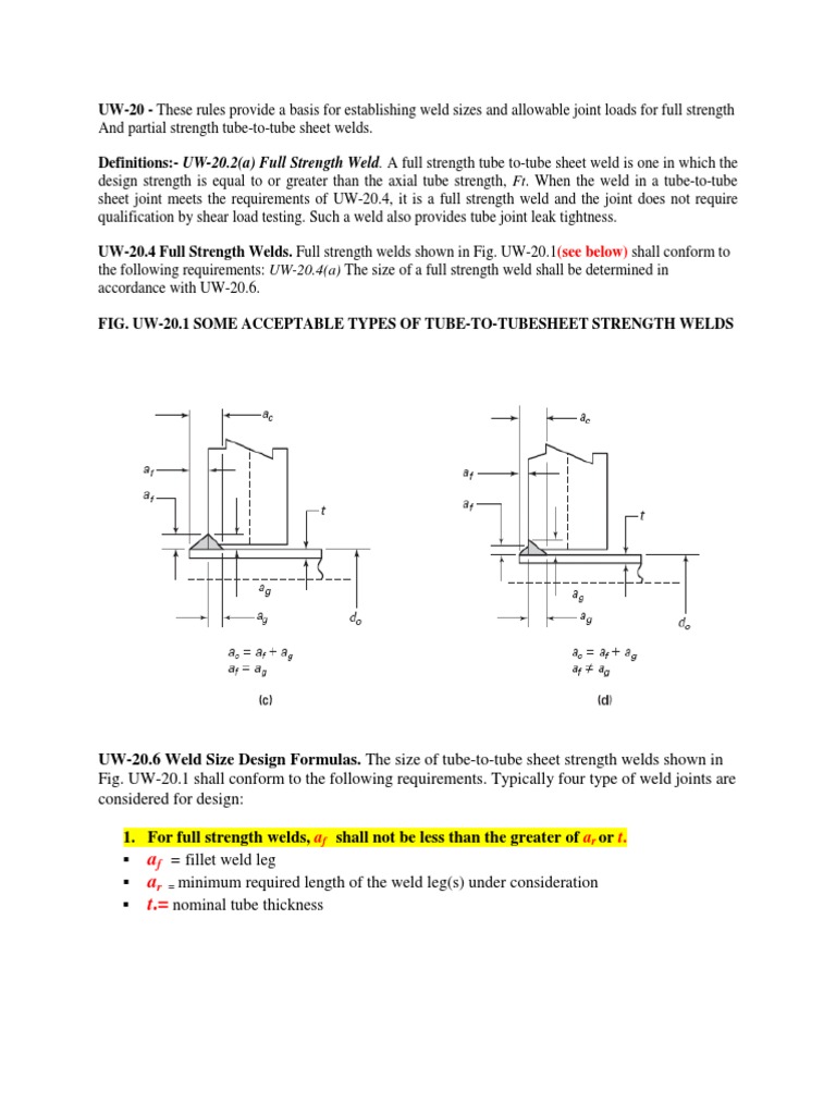 Full Strength Tube-to-Tubesheet Welds | PDF