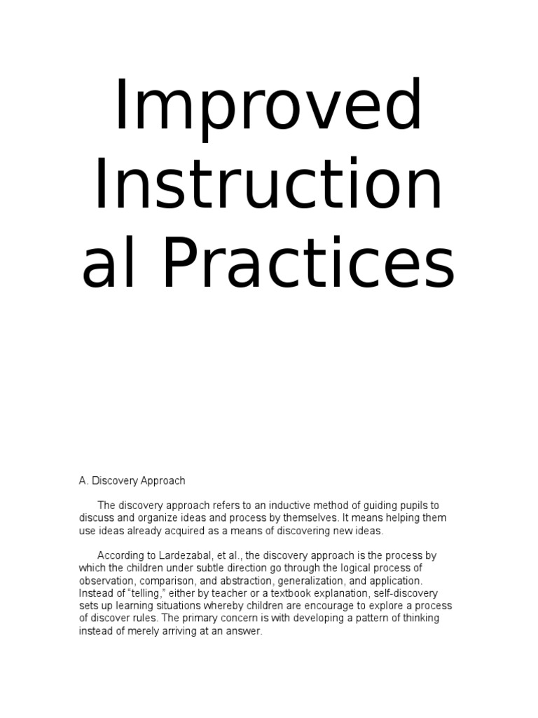 Improved Instructional Practices | Concept | Learning