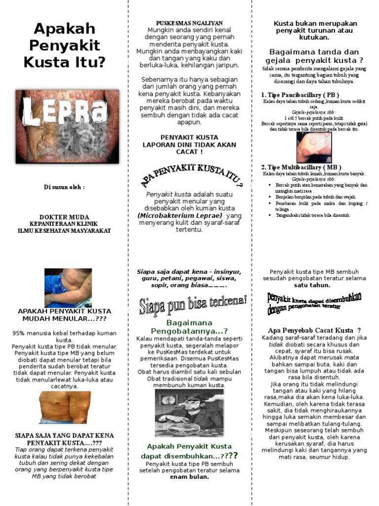 Leaflet Penyuluhan Kusta | PDF