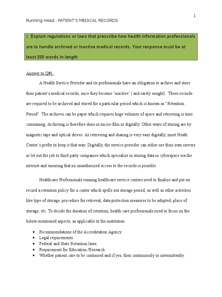 Documentation and Record Keeping. | PDF | Medical Record | Records ...