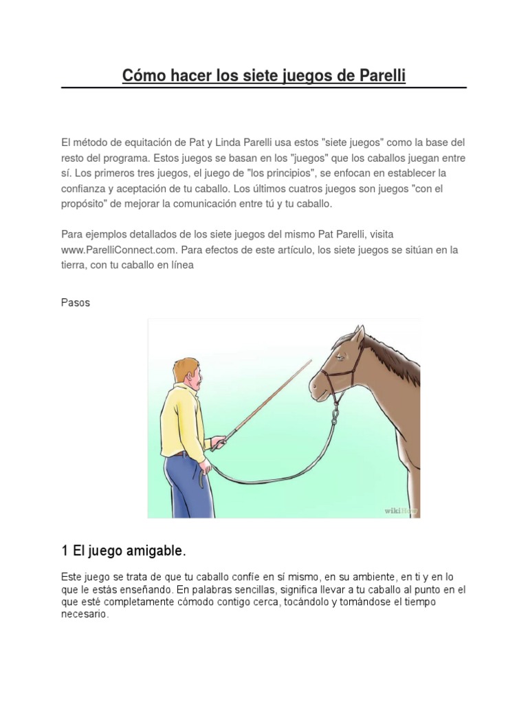 Los 7 Juegos de Parelli | PDF | Caballos | Ritmo