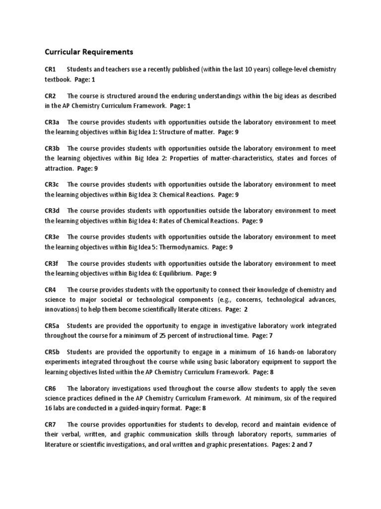 AP Chemistry Syllabus Overview | PDF | Chemical Bond | Chemical Reactions