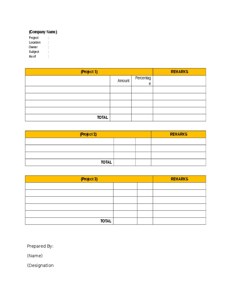 Balance of Work Template | PDF