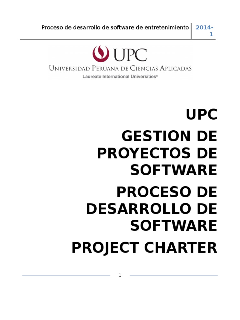 Project Charter | PDF | Proceso de desarrollo de software | Ingeniería de software