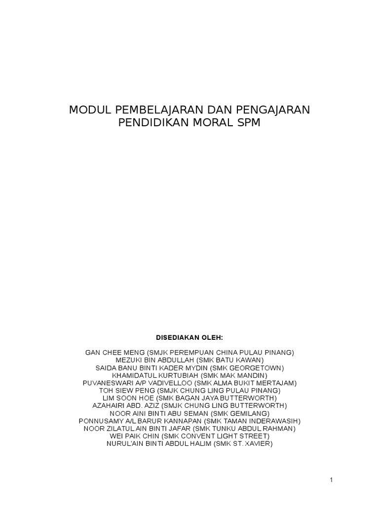 Modul PDP Pend Moral SPM | PDF