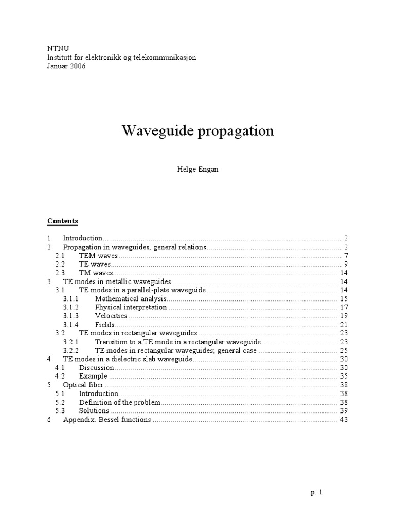 Waveguide Propagation PDF | PDF | Waveguide | Waves