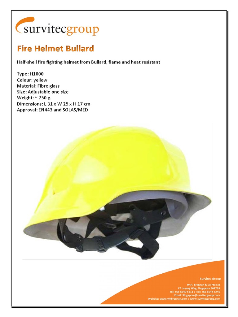 Fire Helmet Bullard - H1000 | PDF | Helmet | Firefighting