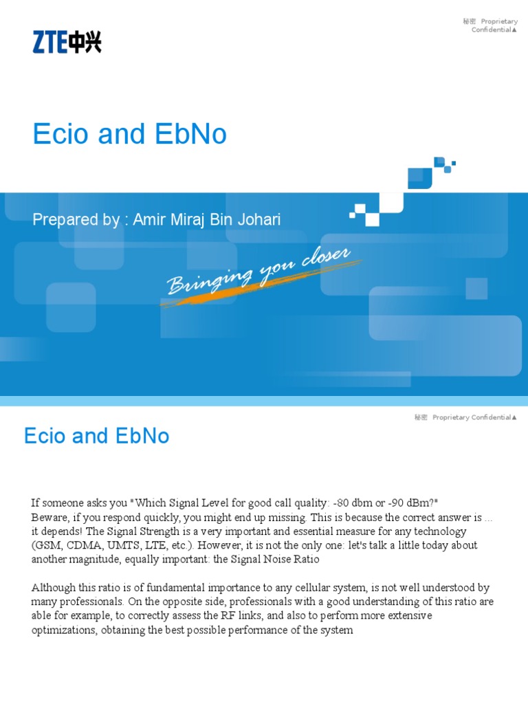 Presentation Basic EcIo and EcNo | PDF | Signal To Noise Ratio ...