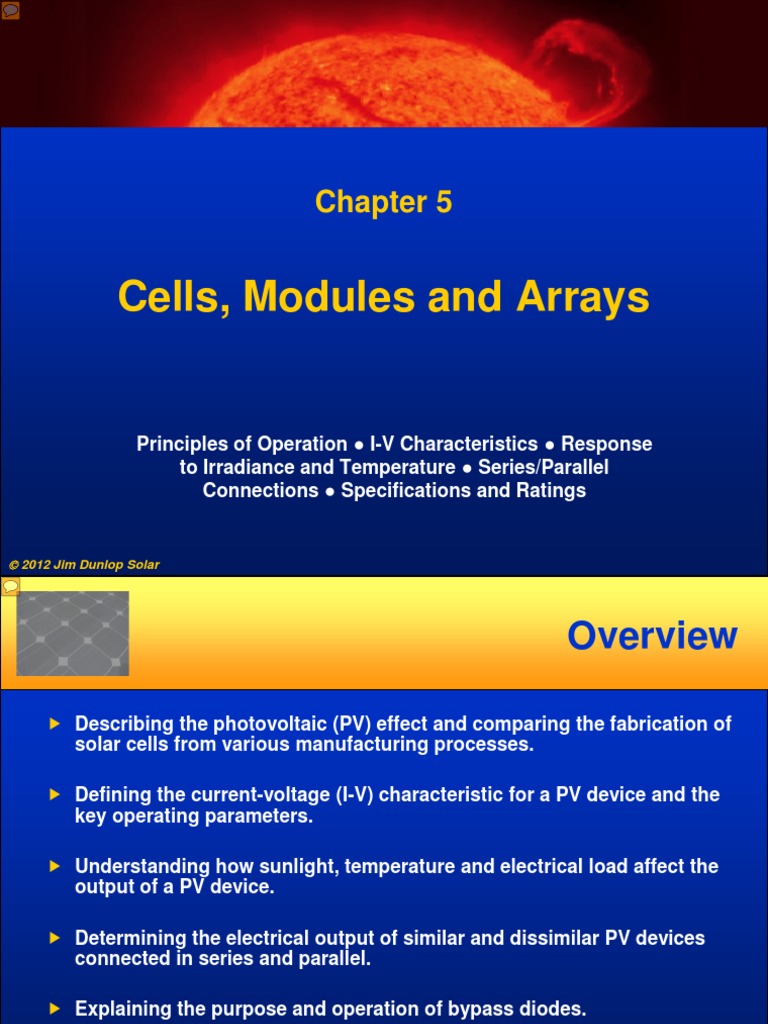 5 Cells Modules and Arrays PDF | PDF | Thin Film Solar Cell | Photovoltaics