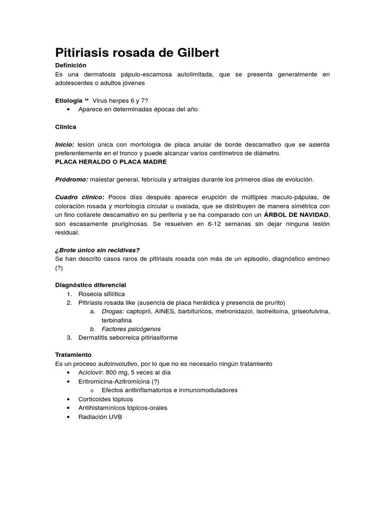 Pitiriasis Rosada de Gilbert | PDF