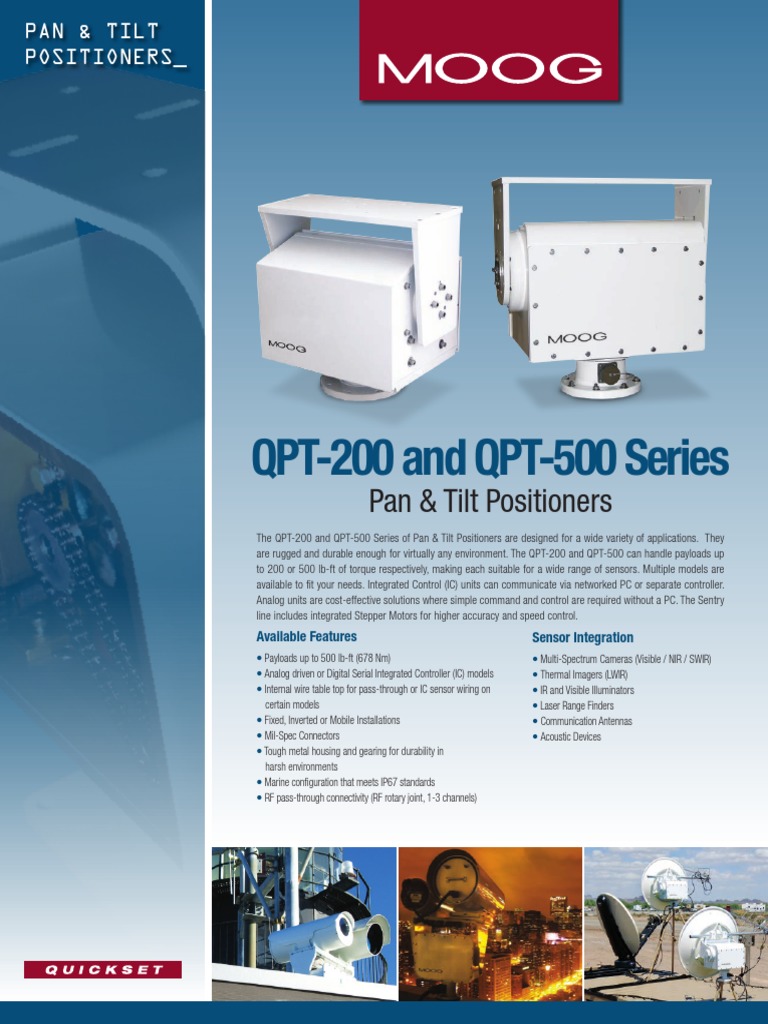QPT 200 500 Pan Tilt Positioners SPS | PDF | Infrared | Power Supply