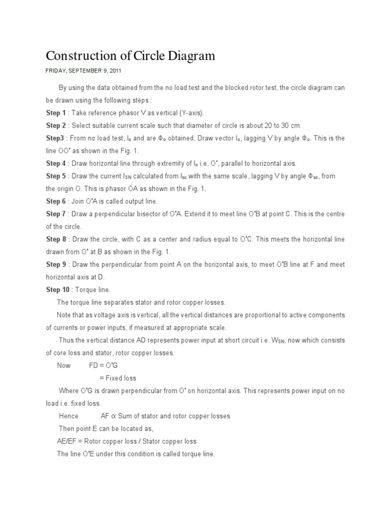 Circle Diagram Construction Guide | PDF | Power (Physics) | Circle