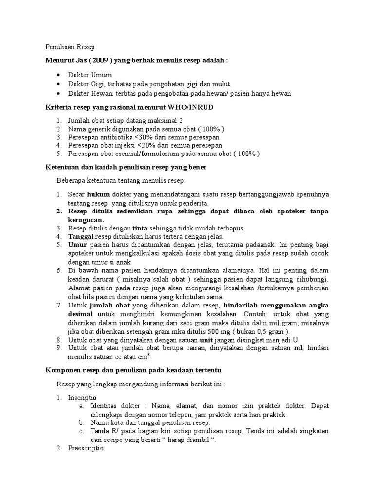 Panduan Penulisan Resep Dokter | PDF | Kesehatan Holistik