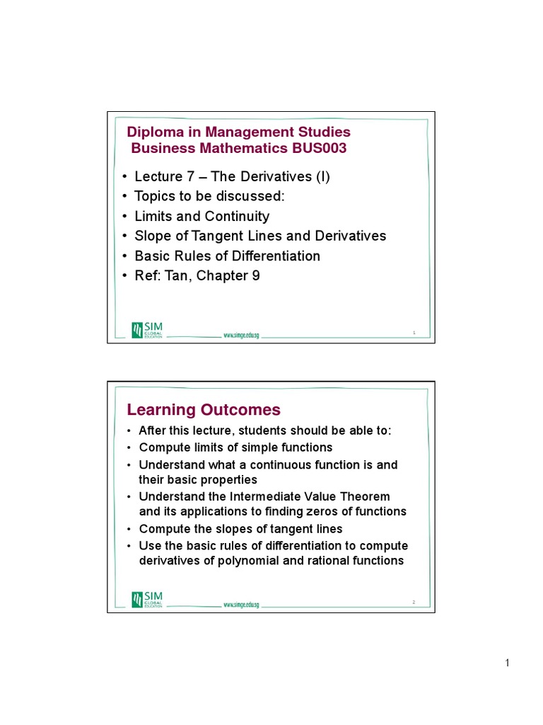 Diploma in Management Studies Business Mathematics BUS003 | PDF ...