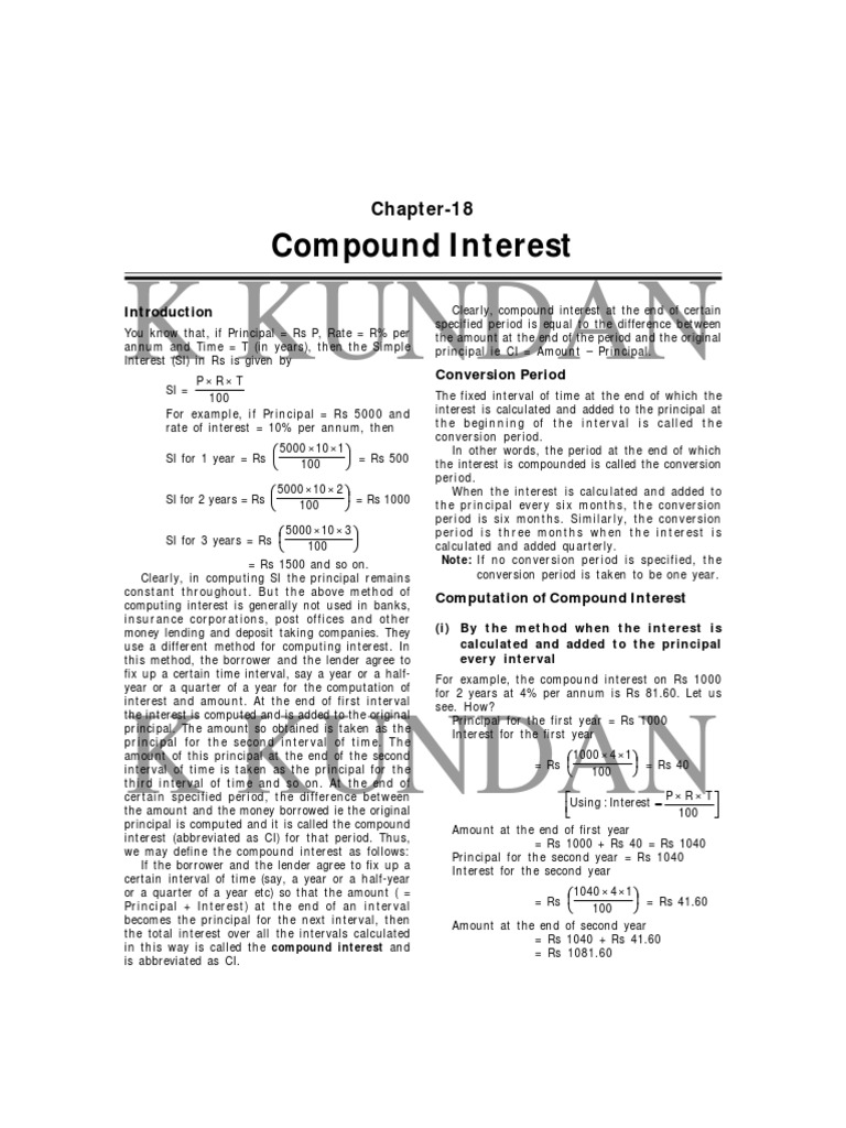 Compound Interest | PDF | Compound Interest | Interest