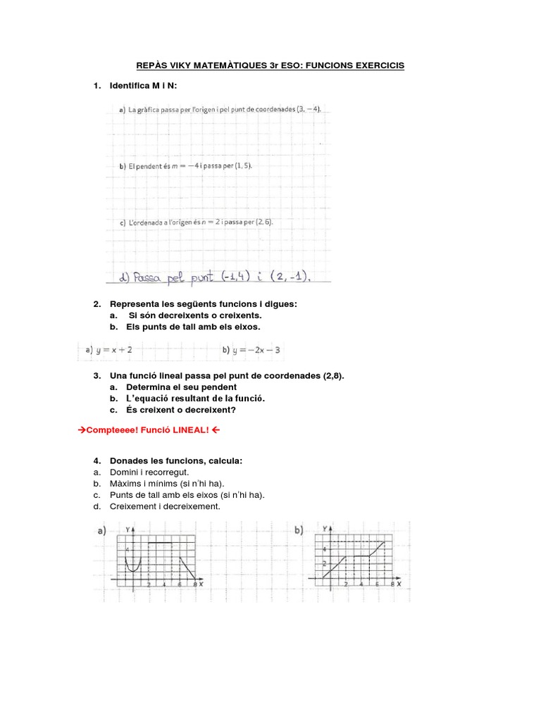 Funcions Exercicis | PDF