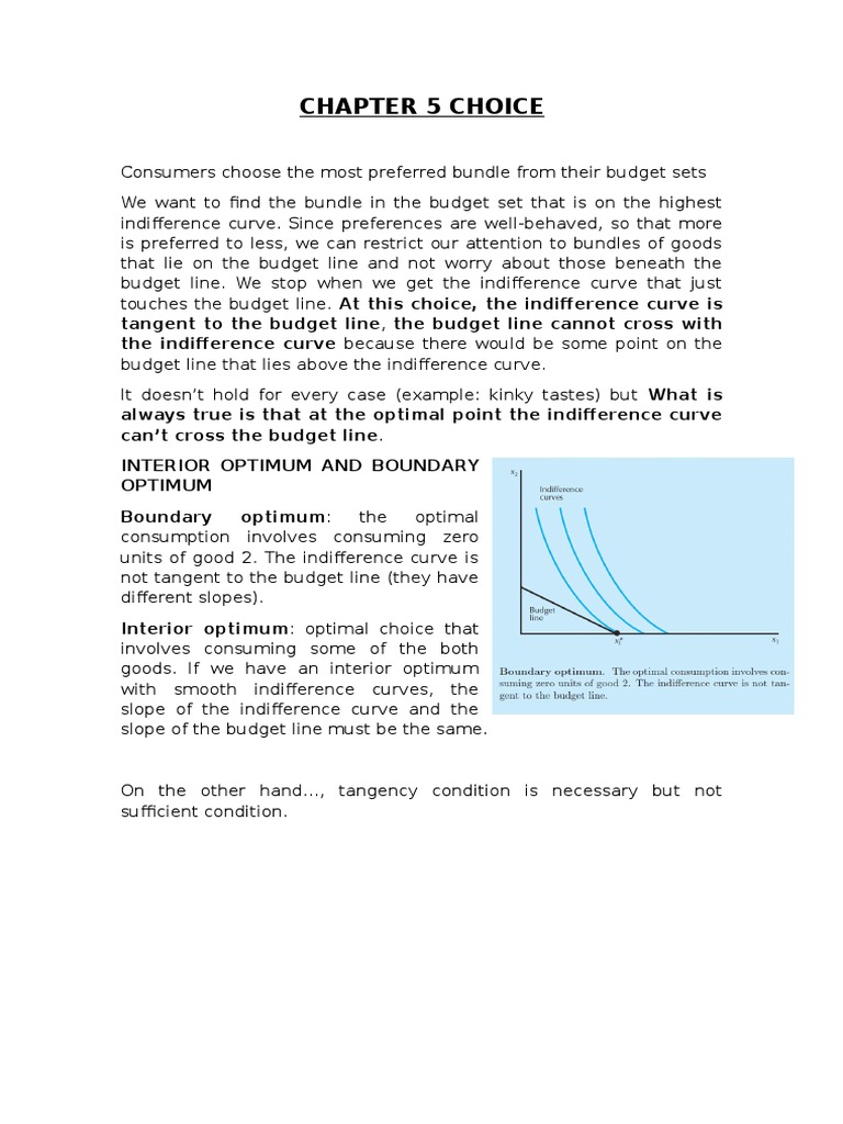 Microeconomics: Chapter 5 Choice | PDF | Demand Curve | Demand