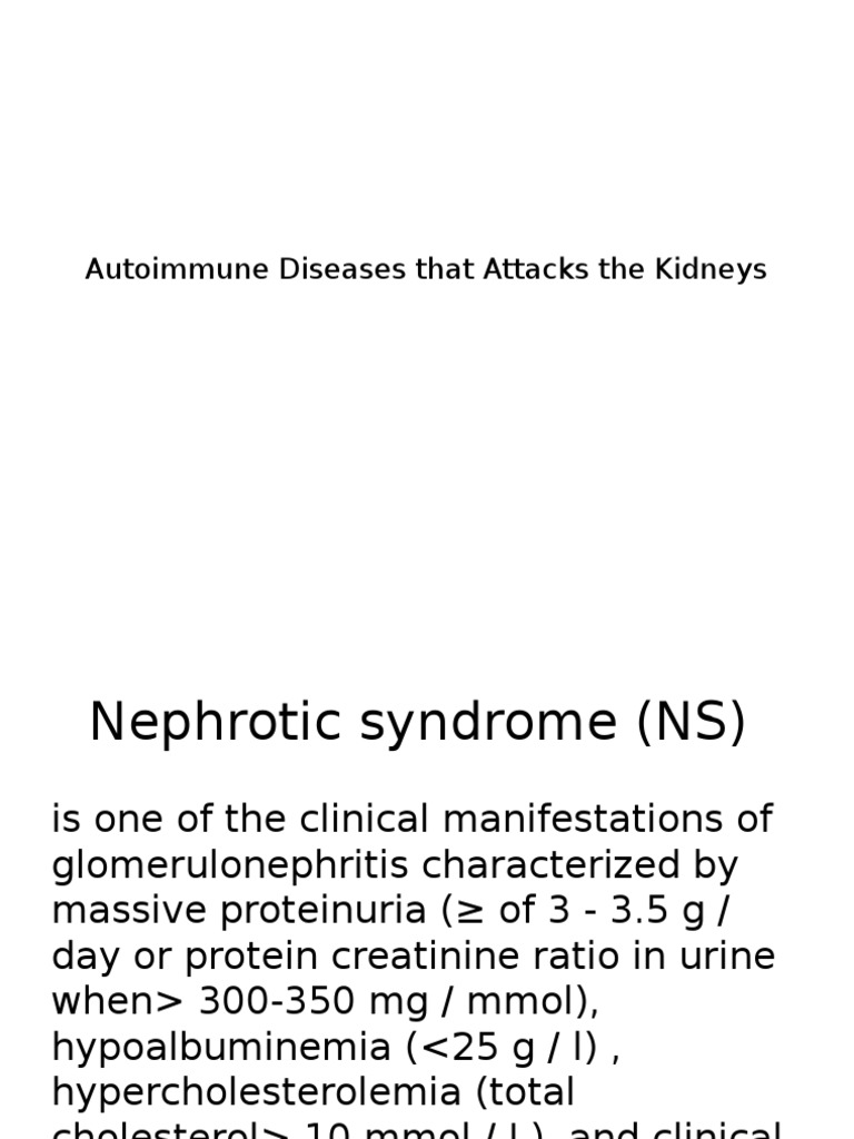 Kidney-Attacking Autoimmune Diseases | PDF | Science & Mathematics