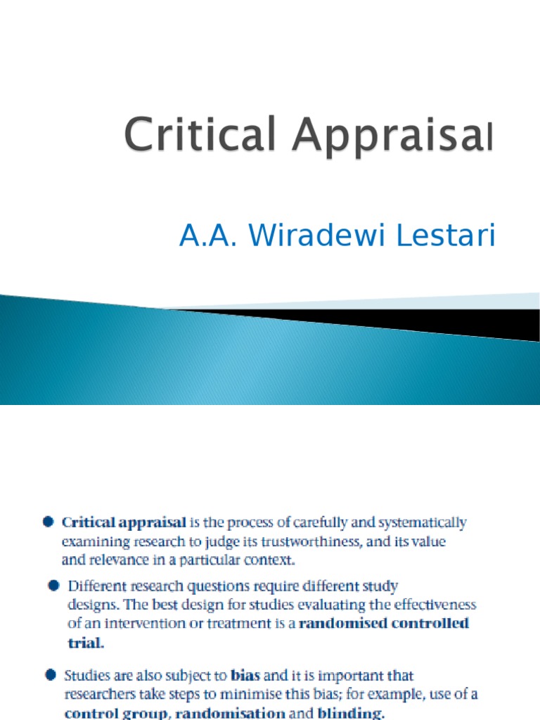 Lecture 3 Critical Appraisal | PDF